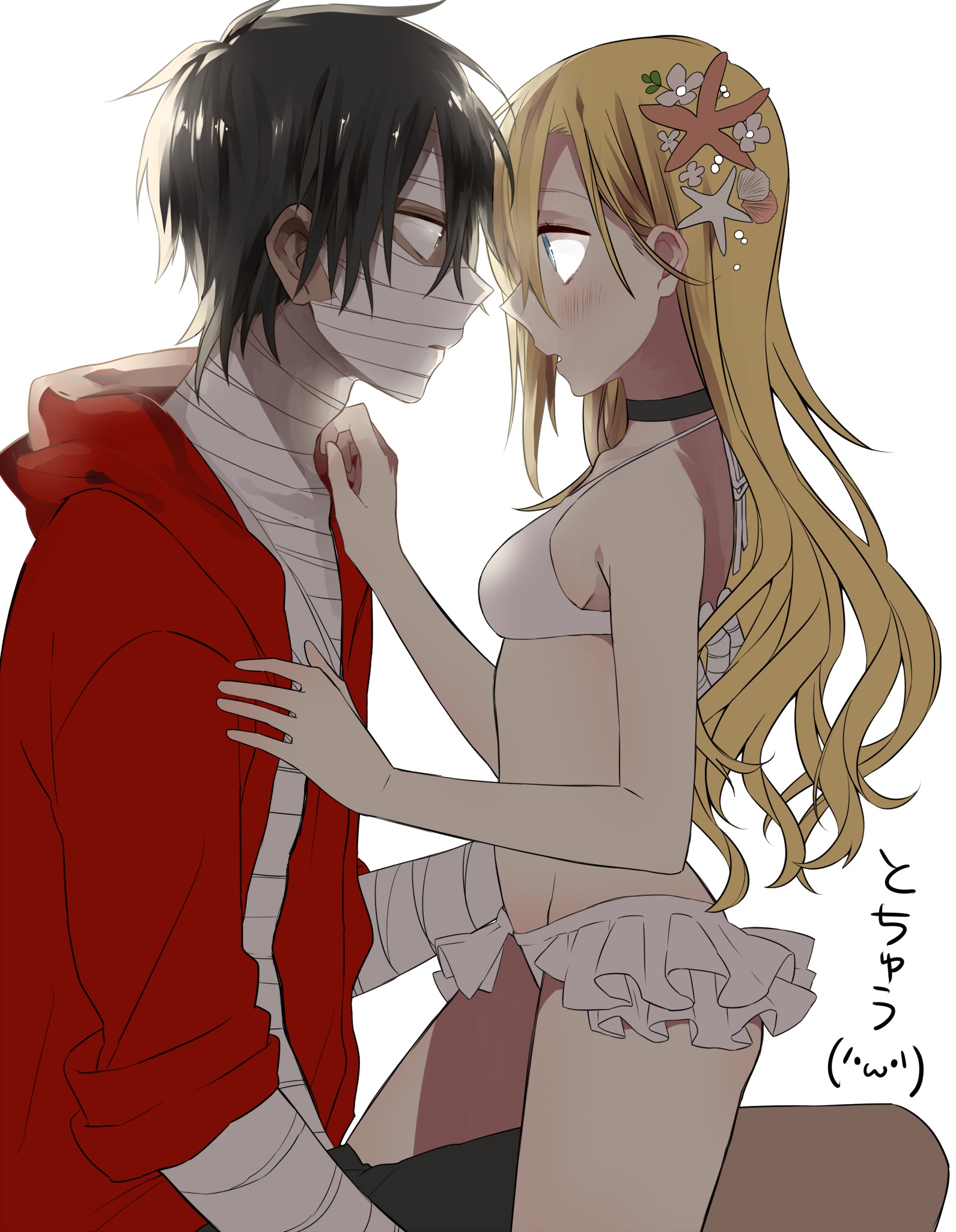 kuren (pixiv682615) satsuriku no tenshi isaac foster rachel gardner bandages bikini swimsuits ...